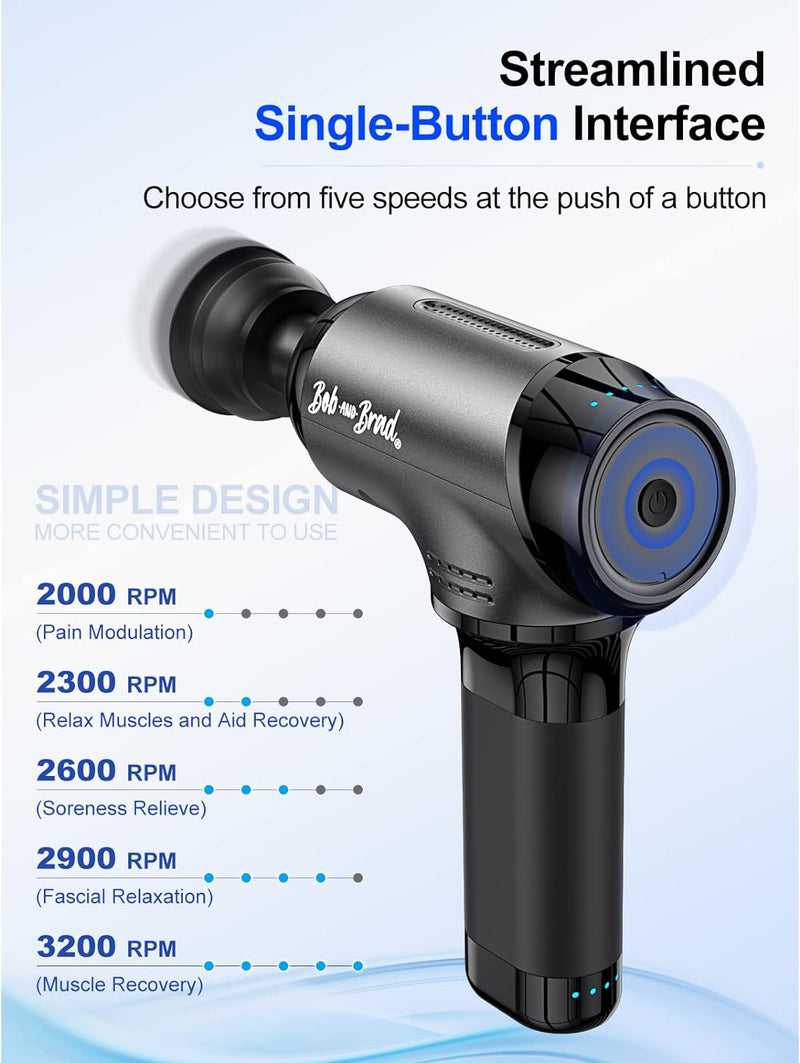 BOB AND BRAD T2 Massage Gun, Percussion Muscle Massage Gun Deep Tissue ...